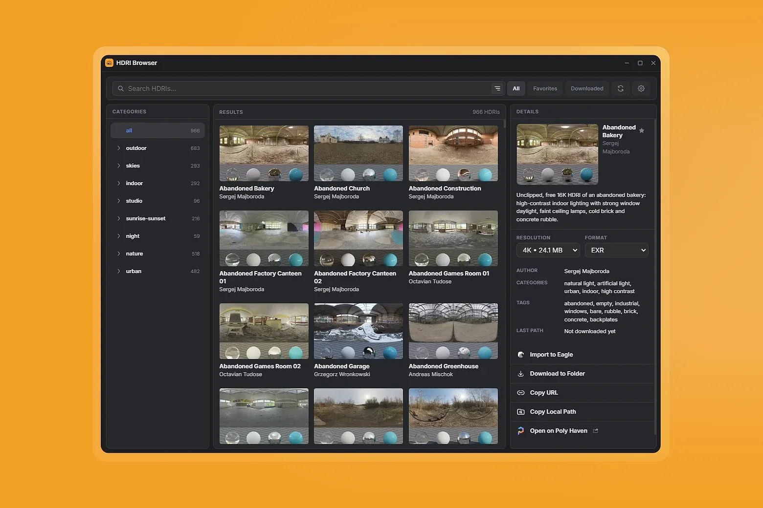 HDRI Browser | Eagle 资源社区